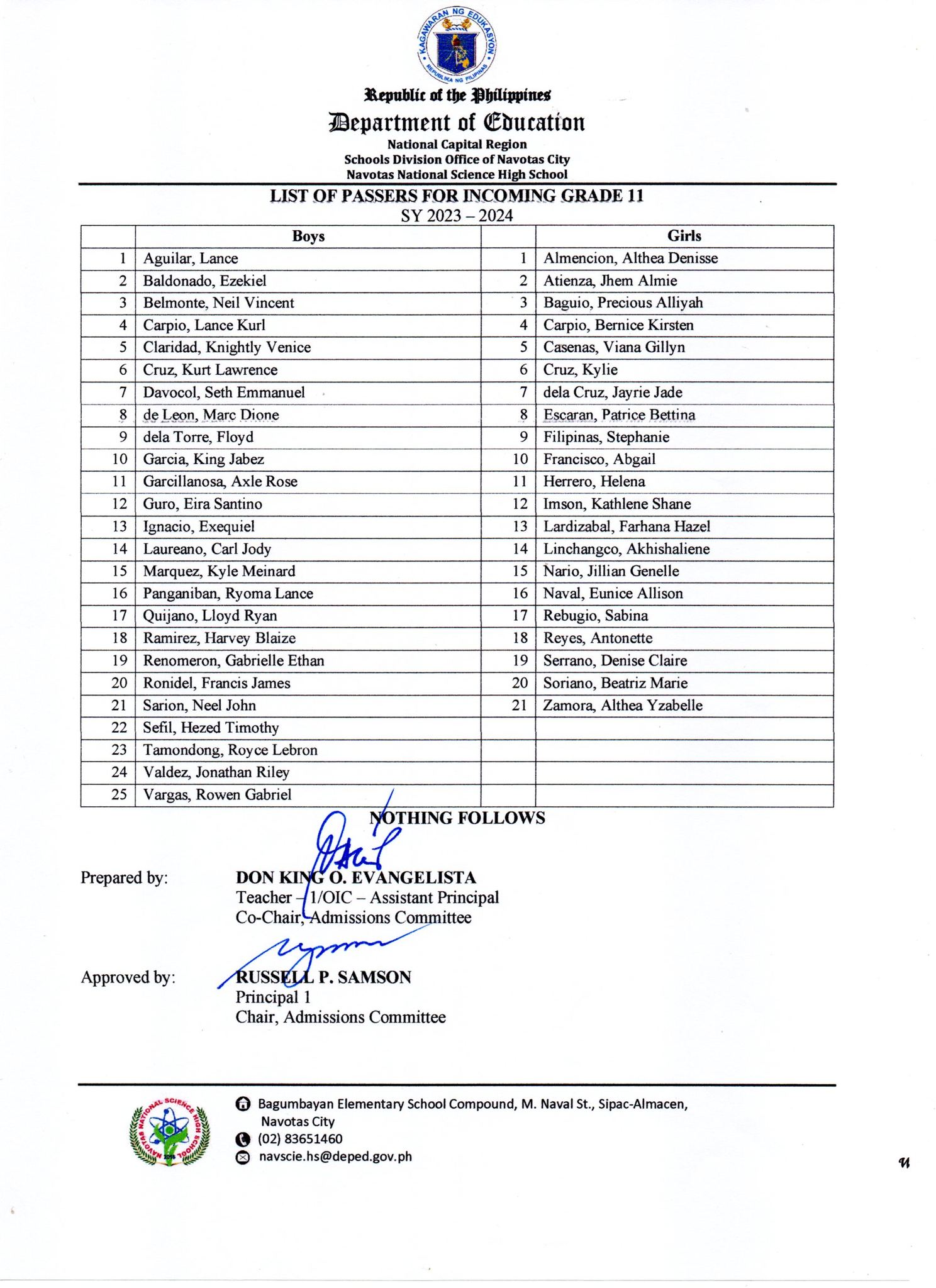 Navotas National Science High School